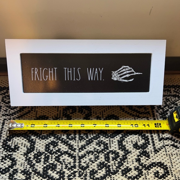 Rae Dunn | Other | Rae Dunn Fright This Way White Wooden Halloween Sign ...